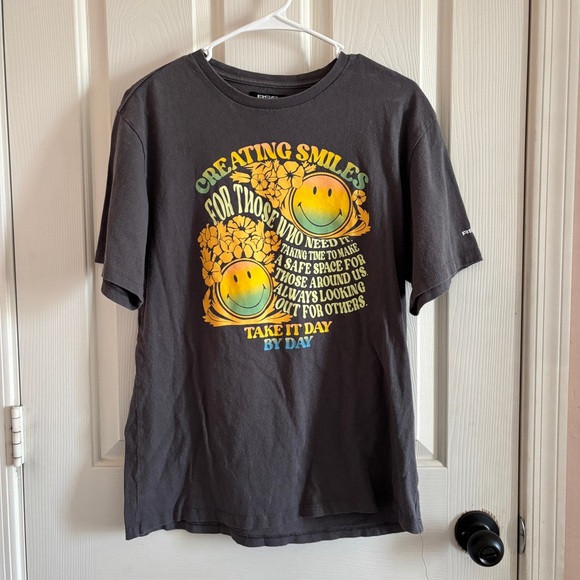 RSQ | Shirts | Rsq Charcoal Tee With Yellow Smiley Graphic From Tillys ...